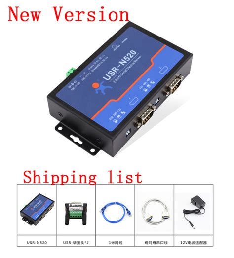 new version usr n520 module 2 ports serial server rs232 rs485 rs422 to ethernet converter