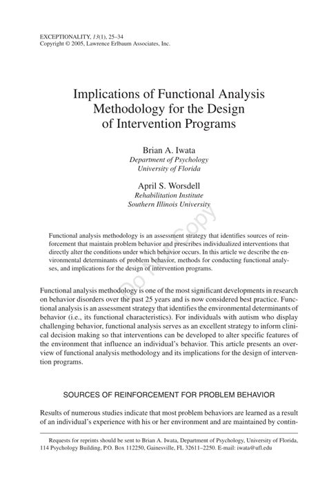 Pdf Implications Of Functional Analysis Methodology For The Design Of