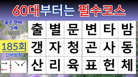 60대부터 두뇌트레이닝은 필수입니다 총 25단어 한 단어당 4점 치매테스트 치매예방 두뇌운동 단어찾기 기억력 인지력 집중력향상 Youtube