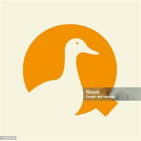 편지에 초기 오리 로고 Q 부정적인 공간 개념 벡터 템플릿 거위 새에 대한 스톡 벡터 아트 및 기타 이미지 거위 새 로고