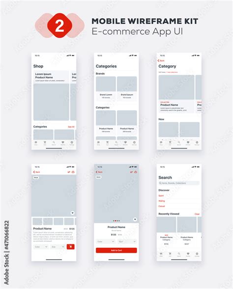 E Commerce Mobile Application Design UI UX GUI Design Elements Business Mobile App Interface