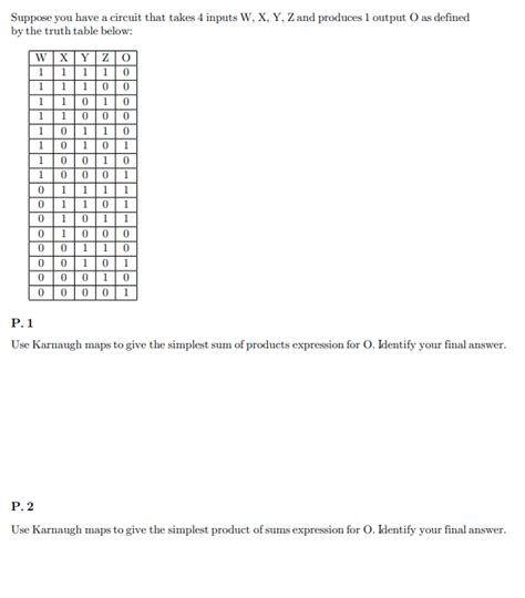 Solved Suppose You Have A Circuit That Takes Inputs W X Chegg