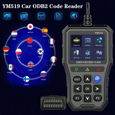 Check Engine System Multi Language Fault Code Scanner Car Diagnostic Tool Code Reader Battery