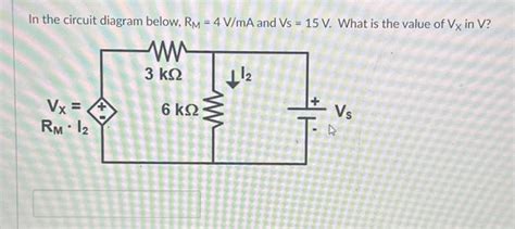 Solved In The Circuit Diagram Below RM V MA And Vs Chegg Com
