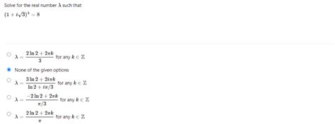 Solved Solve for the real number λ such that 1 i3 λ 8 Chegg com