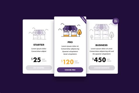 pricing table ui template psd download psd