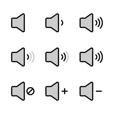 Premium Vector Set Of Audio Speaker Volume Icons