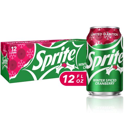 Sprite Soda Winter Spiced Cranberry 12 Fl Oz 12 Count