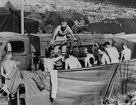 Gis Take Shower Bath Iwo Jima March 1945 World War Photos