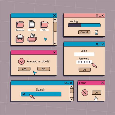 Retro User Interface Vector Art Icons And Graphics For Free Download