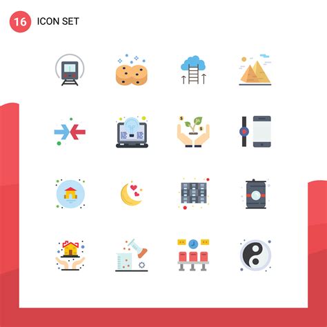 Set Of 16 Modern Ui Icons Symbols Signs For Travel Nature Career Path