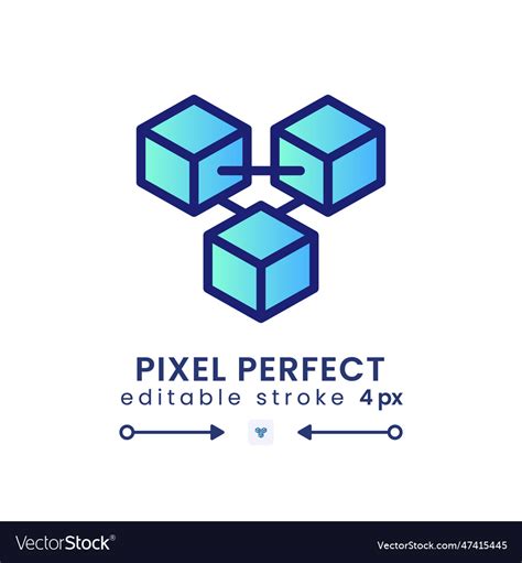 Blockchain Network Gradient Fill Desktop Icon Vector Image