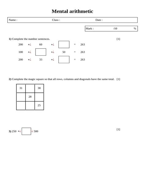 Mental Arithmetic 1 Pdf