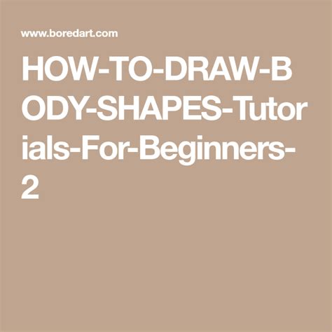 HOW TO DRAW BODY SHAPES Tutorials For Beginners 2 Body Shapes