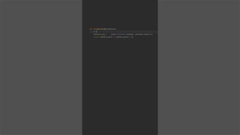 “palindrome Sentence In Python Codingshorts Youtube