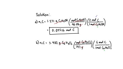 Solved Calculate The Number Of Moles Of Carbon Atoms Present In Each Of