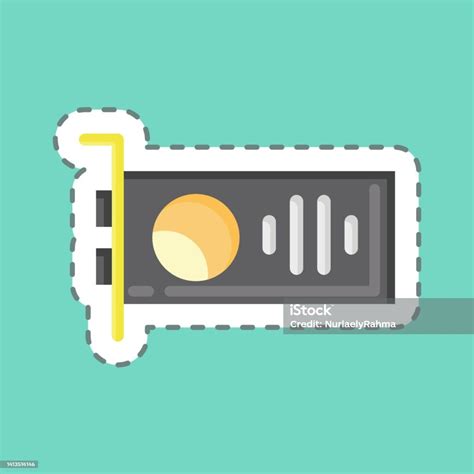 Sticker Line Cut Gpu Suitable For Computer Components Symbol Simple Design Editable Design