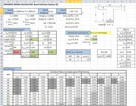 Excel Spreadsheet Design For Engineering Calculations Behance