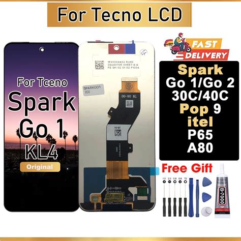 Original Lcd For Tecno Spark Go 1 Kl4 Go 2 30c 4g 40c Pop 9 Itel A80