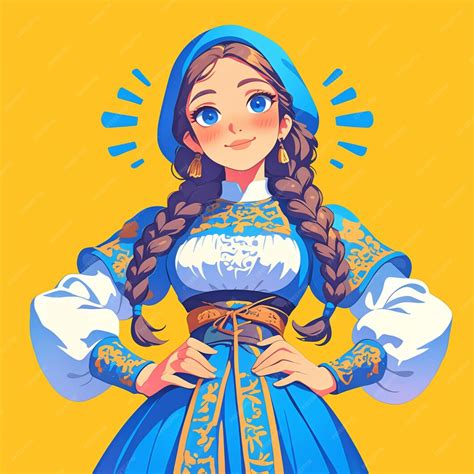 Premium Vector Luxembourgish Woman In Traditional Schueberfouer Attire