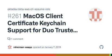 macos client certificate keychain support for duo trusted device