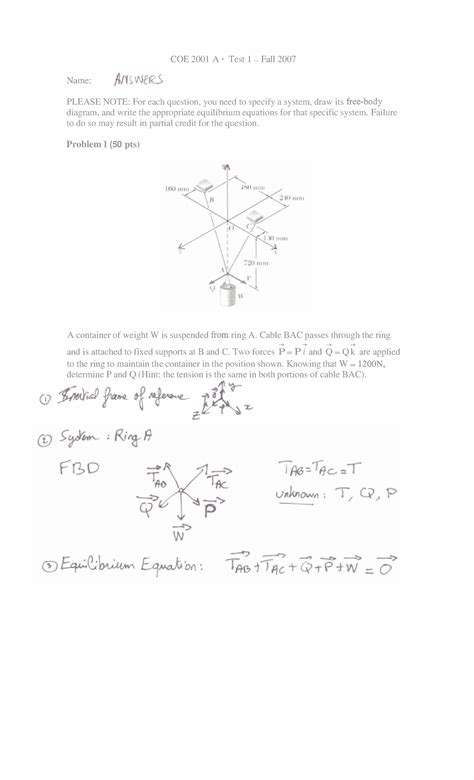 Fa07 Test1 Practice Exam Coe 2001 A Test 1 Fall 2007 Name