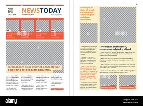 Editorial Layout Template Of Newspaper Or Newsletter Stock Vector Image