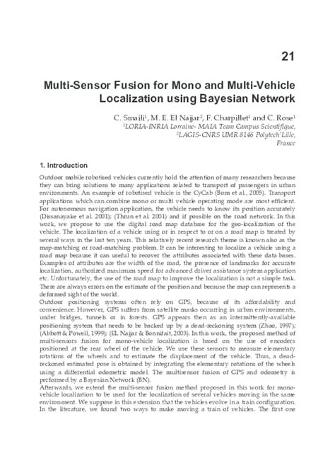 (PDF) Multi-Sensor Fusion for Mono and Multi-Vehicle Localization using Bayesian Network