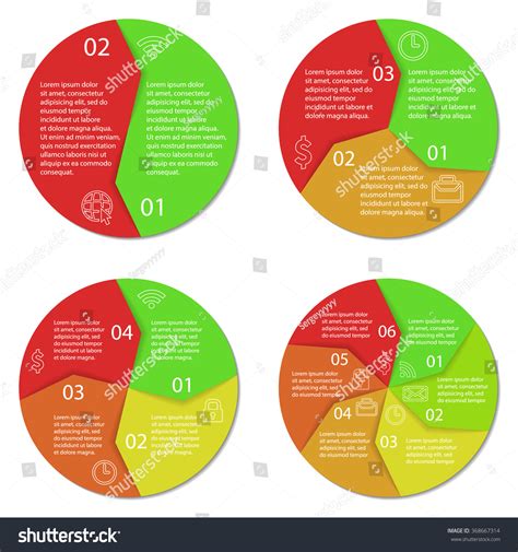 Set Round Infographic Diagram Circle Chart Stock Vector Royalty Free Shutterstock
