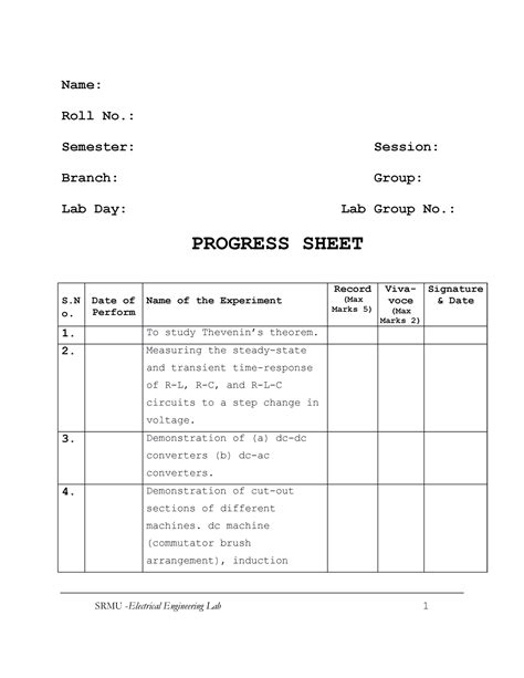 Lab Manual First Year Final Updated Name Roll No Semester Session Branch Group Lab Day