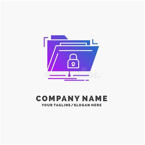 Encryption Files Folder Network Secure Purple Business Logo Template Place For Tagline