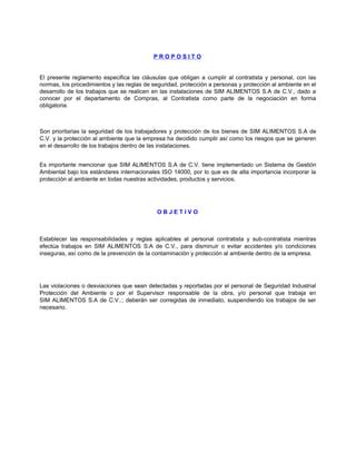 Reglamento Para El Control De Acceso De Personal Contratista Doc