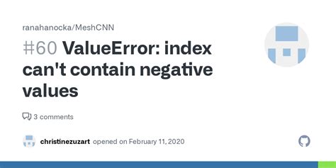 ValueError Index Can T Contain Negative Values Issue 60 Ranahanocka MeshCNN GitHub