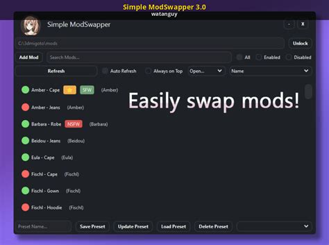 Simple Modswapper 3 0 Modding Tool For Genshin Impact Gi Modding Tools