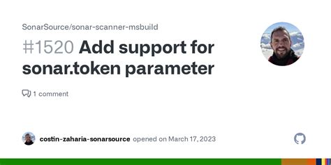 Add Support For Sonartoken Parameter · Issue 1520 · Sonarsourcesonar
