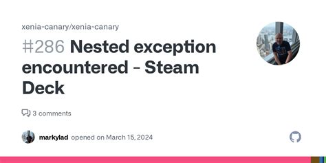 Nested Exception Encountered Steam Deck · Issue 286 · Xenia Canary