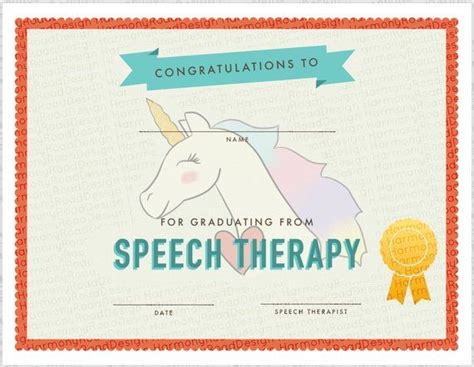 Speech Therapy Graduation Certificate Templates Certificate Text