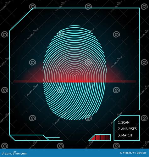 Fingerprint Scanning And Identification Stock Vector Illustration Of Imprint Display