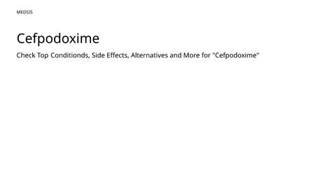 Cefpodoxime Meds Is