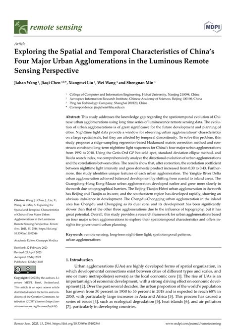Pdf Exploring The Spatial And Temporal Characteristics Of Chinas Four Major Urban