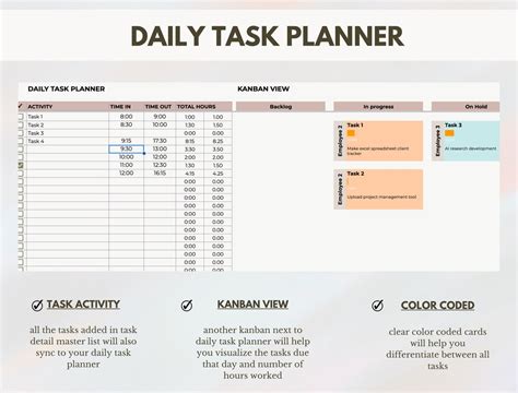 Kanban Board Spreadsheet Task Priority Tracker Employee To Do Etsy