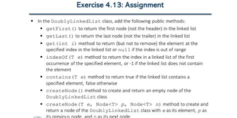 Solved Exercise 413 Assignment In The Doublylinkedlist