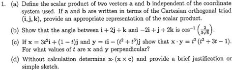 a define the scalar product of two vectors a and b independent of the