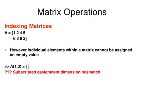 Ppt Matlab Training Session 2 Matrix Operations And Relational