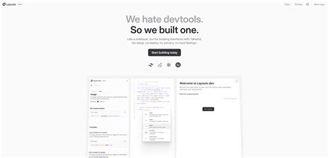 layouts dev a notebook for building interfaces with tailwind and shadcn