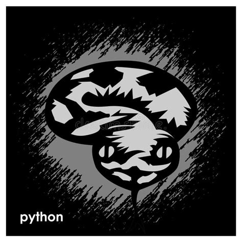 Black Python Logo Template Black Python Monogram Stock Vector