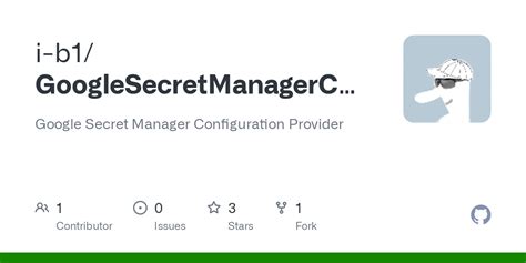 GitHub I B1 GoogleSecretManagerConfigurationProvider Google Secret Manager Configuration Provider