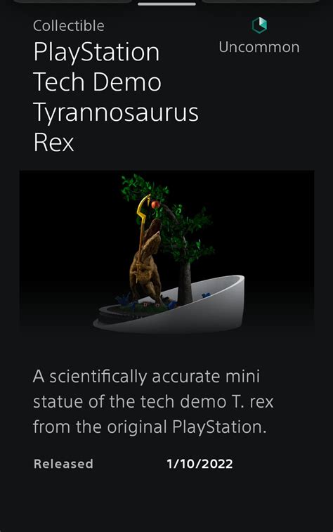 Ps1 S T Rex Tech Demo Is A Playstation Stars Digital Collectable This