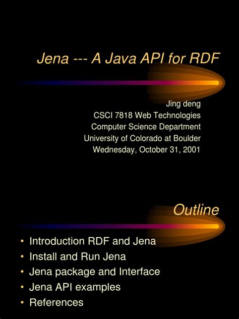 Jena A Java Api For Rdf Download Free Pdf Resource Description