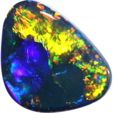 Rainbow Fire Natural Solid Collection Black Opal From Lightning Ridge
